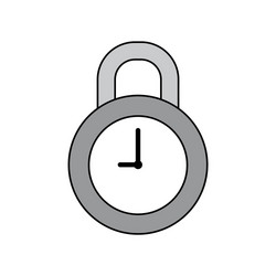 Icon concept opened closed clock padlocks Vector Image