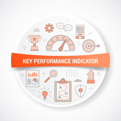 Kpi key performance indicator concept with big Vector Image