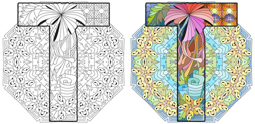 Letter t monogram with mandala engraving design Vector Image