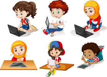 Children and bed Royalty Free Vector Image - VectorStock