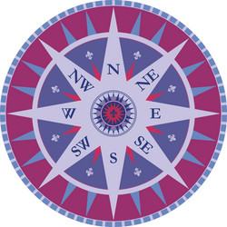 Compass with fleur-de-lis Royalty Free Vector Image