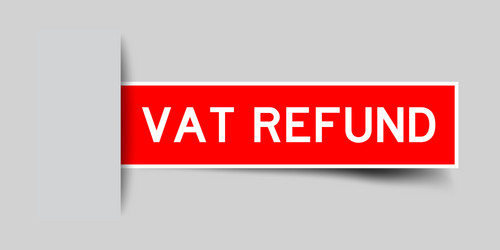 Red color inserted label banner with word Vector Image