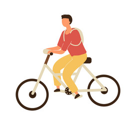 Bicycle Cartoon Man Riding Vector Images (over 6,400)