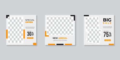 Minimalist promotion square web banner for social Vector Image