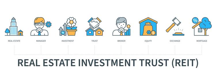 Reit real estate investment trust concept Vector Image