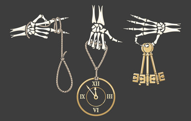 Skeleton hands heavy metal sign Royalty Free Vector Image