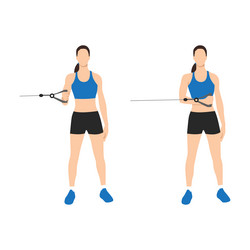 Woman doing external cable shoulder rotation Vector Image