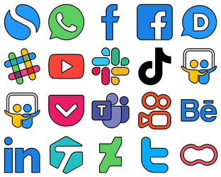 20 high resolution social media icons Royalty Free Vector