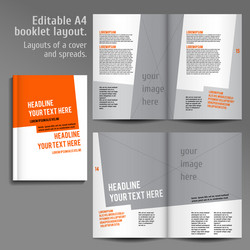 A4 book layout design template Royalty Free Vector Image
