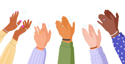 Applauding arms human clapping hands Royalty Free Vector