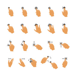 Smartphone touchscreen hand gestures set Vector Image