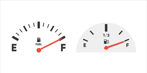 Gas tank gauge set fuel scales Royalty Free Vector Image