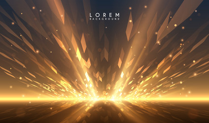 Golden star shape stage with lights effect Vector Image