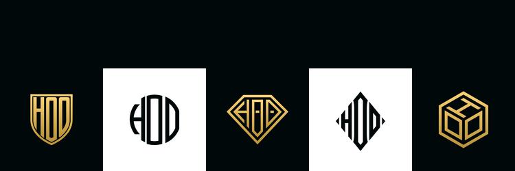 Initial letters logo designs bundle Royalty Free Vector