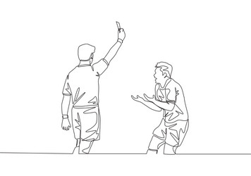 Single continuous line drawing of referee Vector Image