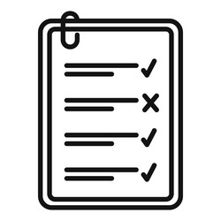 Mark answer icon outline test exam Royalty Free Vector Image