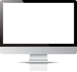 Computer display with blank white screen Vector Image