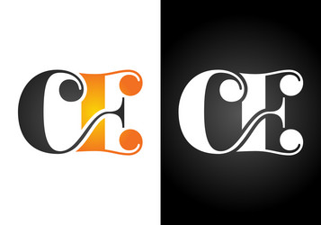 Initial monogram letter c e logo design template Vector Image