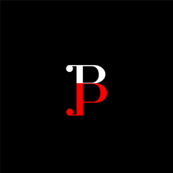 P b letter logo design on black color background Vector Image