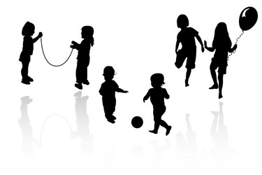 Children silhouettes Royalty Free Vector Image