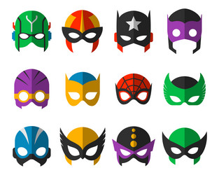 Super hero masks set black icons superhero face Vector Image