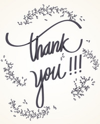 Thank you lettering Royalty Free Vector Image - VectorStock