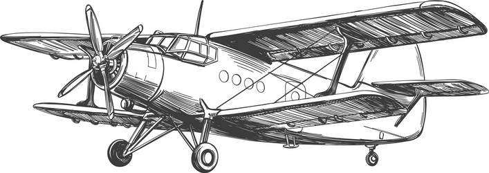 Retro airplane flat image Royalty Free Vector Image