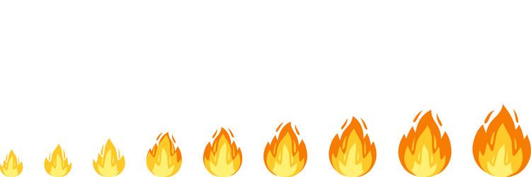 Cartoon fire flame sprite animation bonfire burn Vector Image