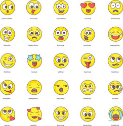 Set text face emoticons Royalty Free Vector Image