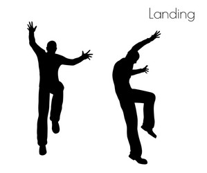 Man in landing action pose Royalty Free Vector Image