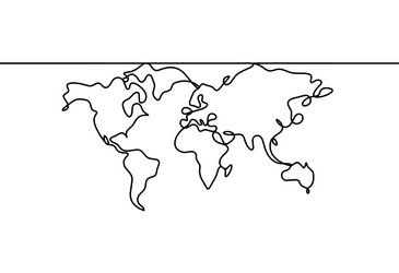 World Map Line Drawing Vector Images (over 18,000)