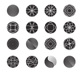 Geometric shapes outline set Royalty Free Vector Image