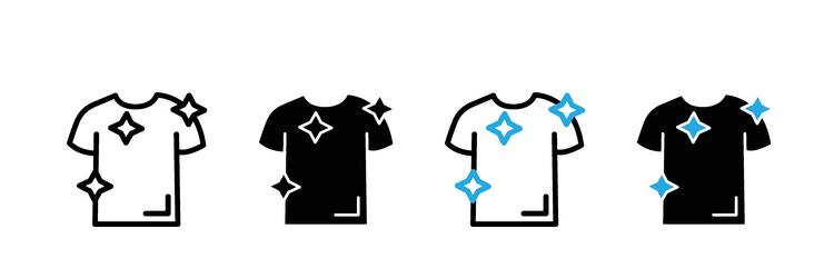 Clean tshirt icon set stain free shirt Royalty Free Vector