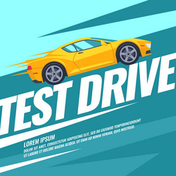 Modern poster test drive with the car Royalty Free Vector