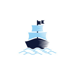 Sea ship logo Royalty Free Vector Image - VectorStock