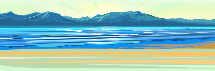 Ocean Line Waves Panorama Vector Images (over 500)