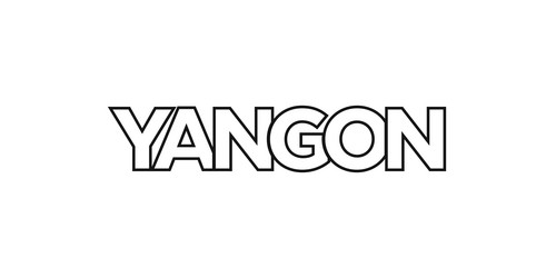 Yangon in the myanmar emblem design features Vector Image