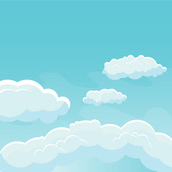 Sky clouds background blue gradient cartoon Vector Image