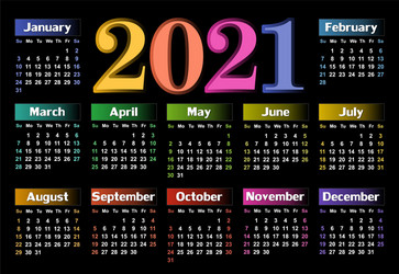 Calendar for 2021-2022 Royalty Free Vector Image