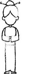 Character woman female standing sketch image Vector Image
