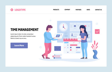 Modern flat web page design concept time Vector Image