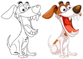 Cute playful crazy dog cartoon Royalty Free Vector Image