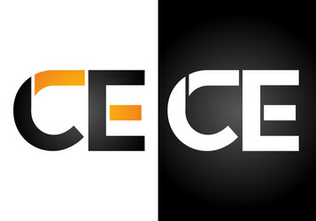 Initial monogram letter c e logo design template Vector Image
