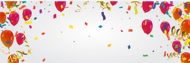Celebration banner background with confetti and Vector Image