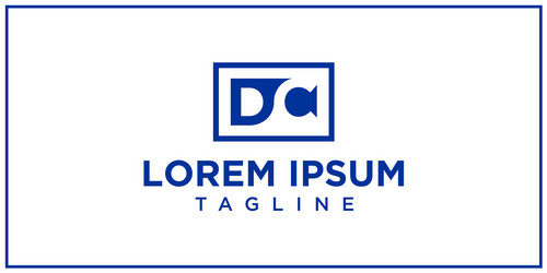 Letter dc negative space geometric logo Royalty Free Vector