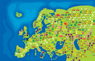 Map of Europe with Animals Vector Images (over 630)