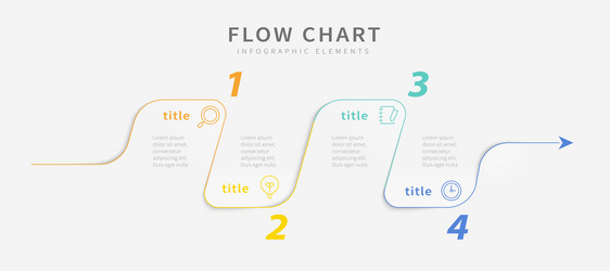 Flow chart infographic design Royalty Free Vector Image