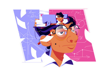 Silhouette brain inside open head drawing Vector Image