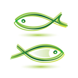 Logo-like fish symbol isolated icons set Vector Image