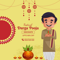 Goddess durga face in happy puja subh Royalty Free Vector